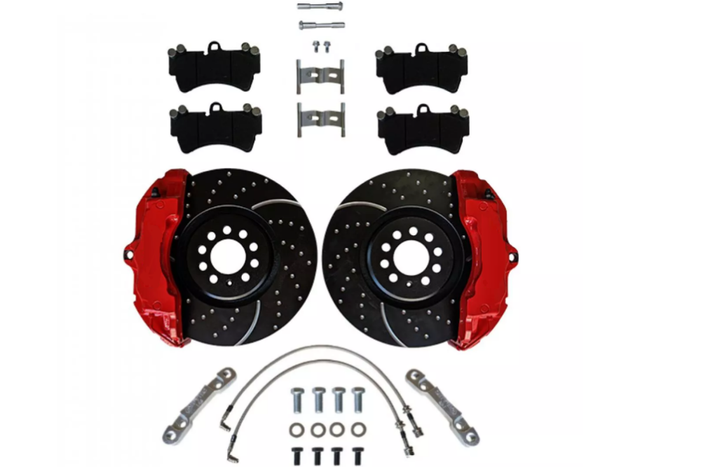 KIT GROS FREINS 6 PISTONS PORSCHE AVANT ULTIME 5X112 GOLF 5-6 GTI/CUPRA ...